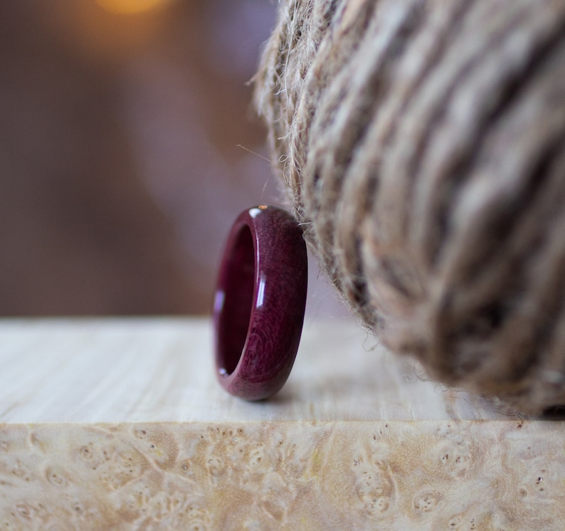 Amaranth Wood Ring Beautiful Purple Ring Handmade Happy - Etsy