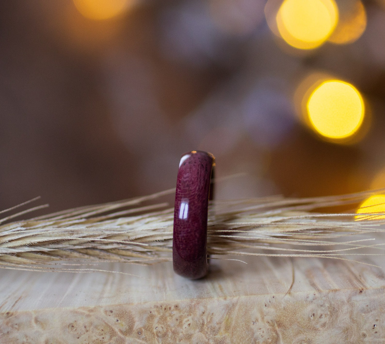 Amaranth Wood Ring Beautiful Purple Ring Handmade Happy - Etsy