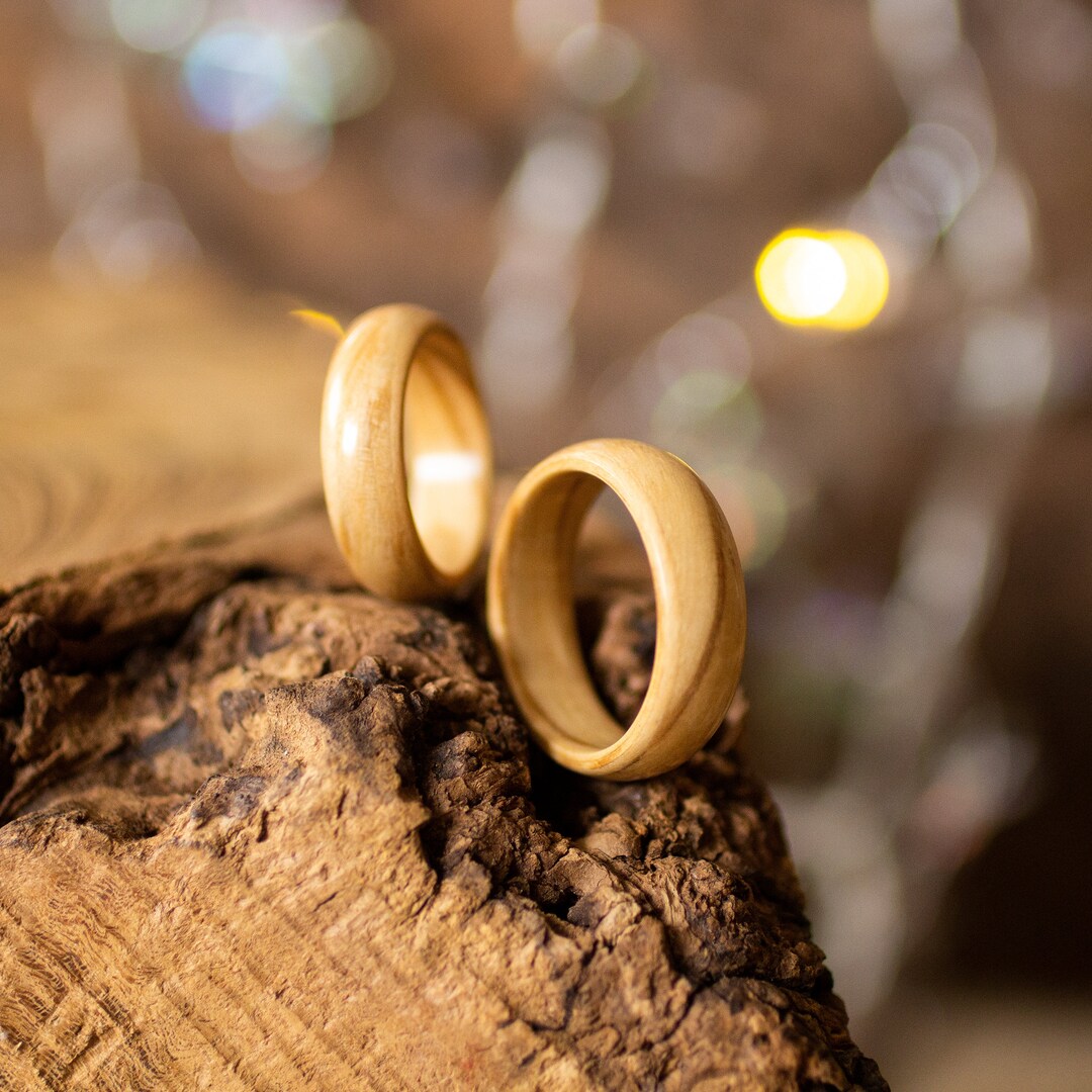 Olive Bentwood Ring, Simple Couple Rings, Matching Promise Rings for ...