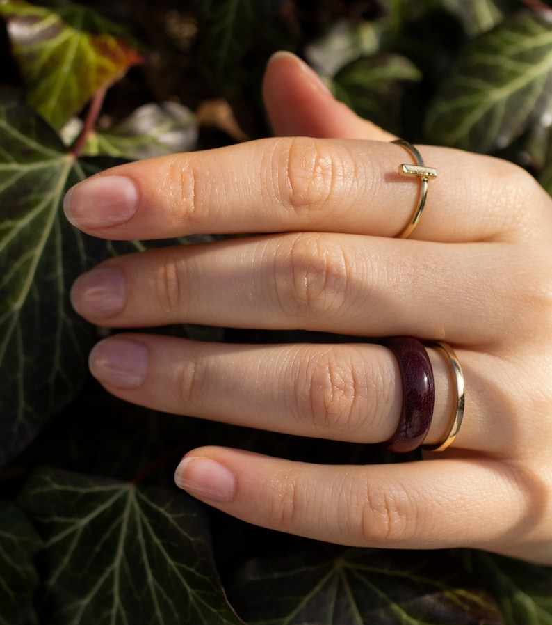 Amaranth Wood Ring Beautiful Purple Ring Handmade Happy - Etsy
