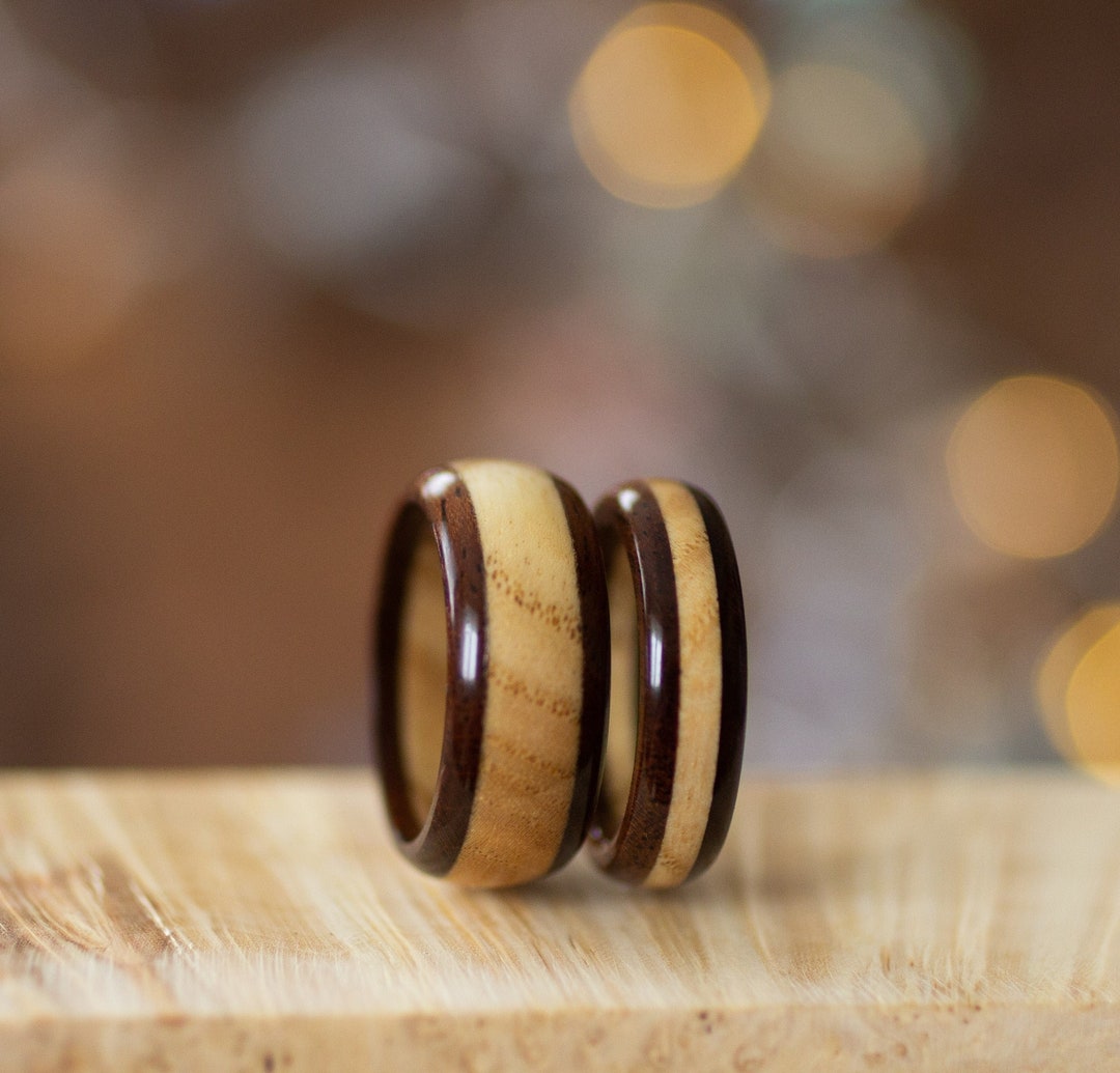 Handmade Unique Wooden Ring, Mahogany Wood Ring, Two Color Ring - Etsy