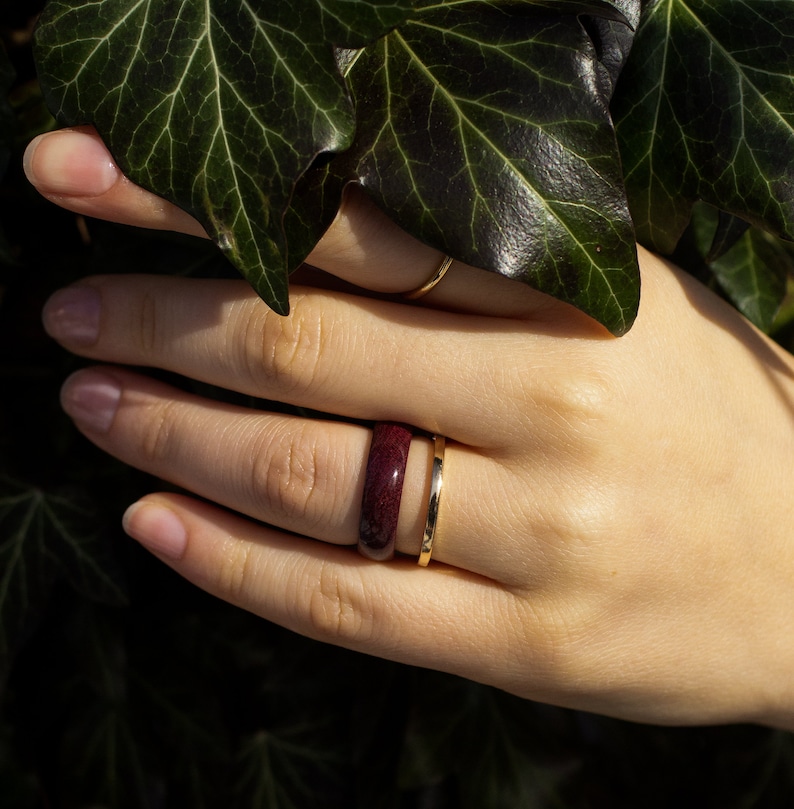 Amaranth Wood Ring Beautiful Purple Ring Handmade Happy - Etsy