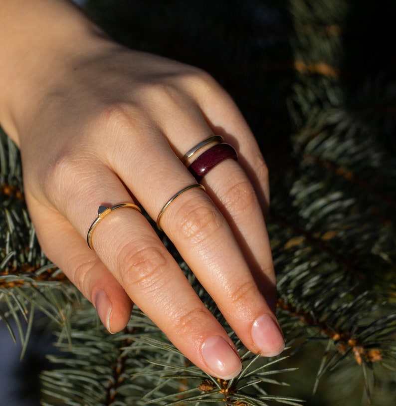 Amaranth Wood Ring Beautiful Purple Ring Handmade Happy - Etsy