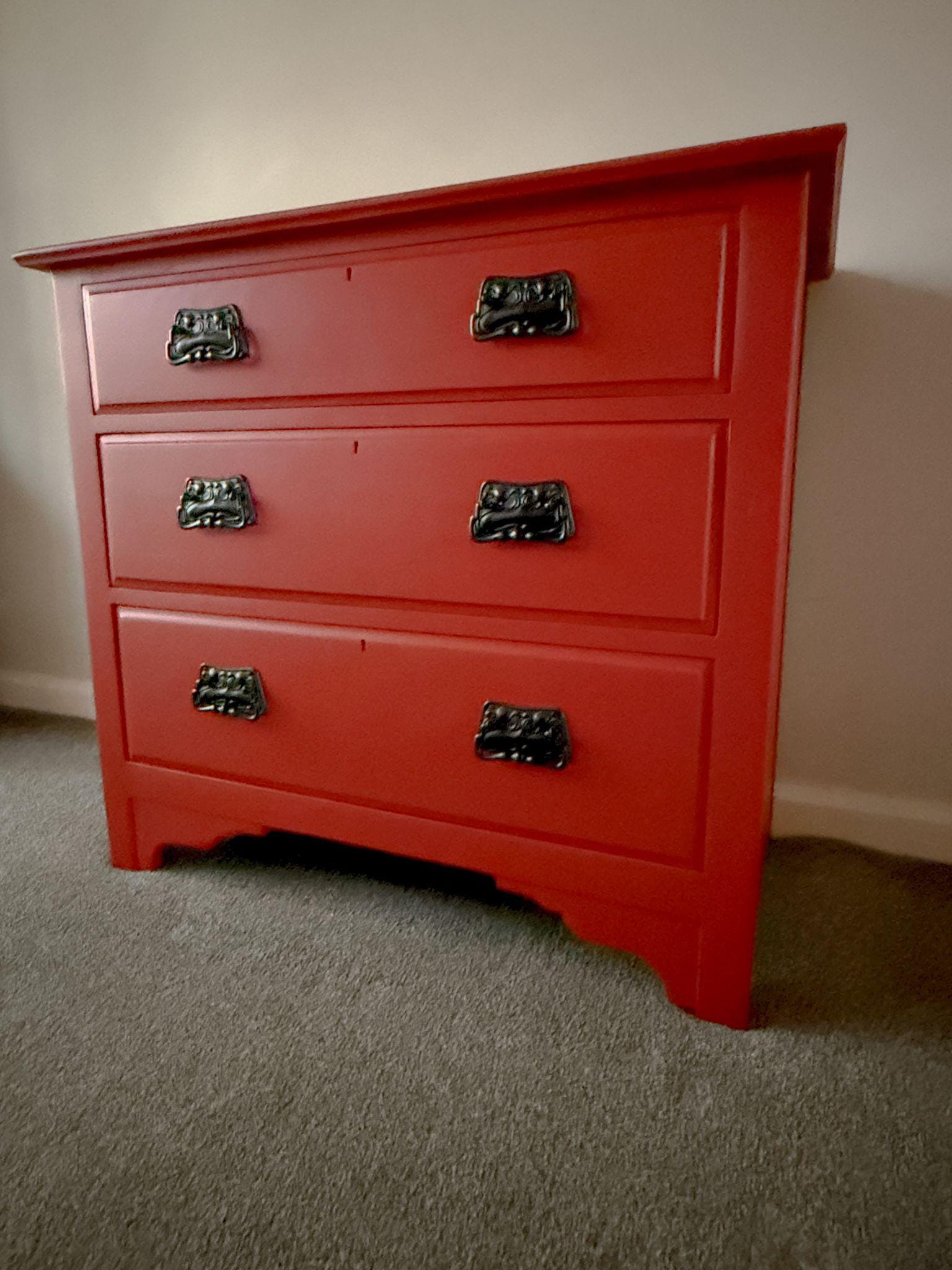 Red Chest of Drawers Etsy UK