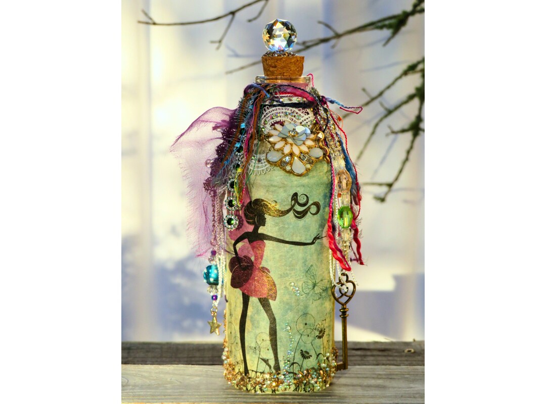 Pink Fairy Altered Bottle, Fairy Nightlight With Fairy Lights ...