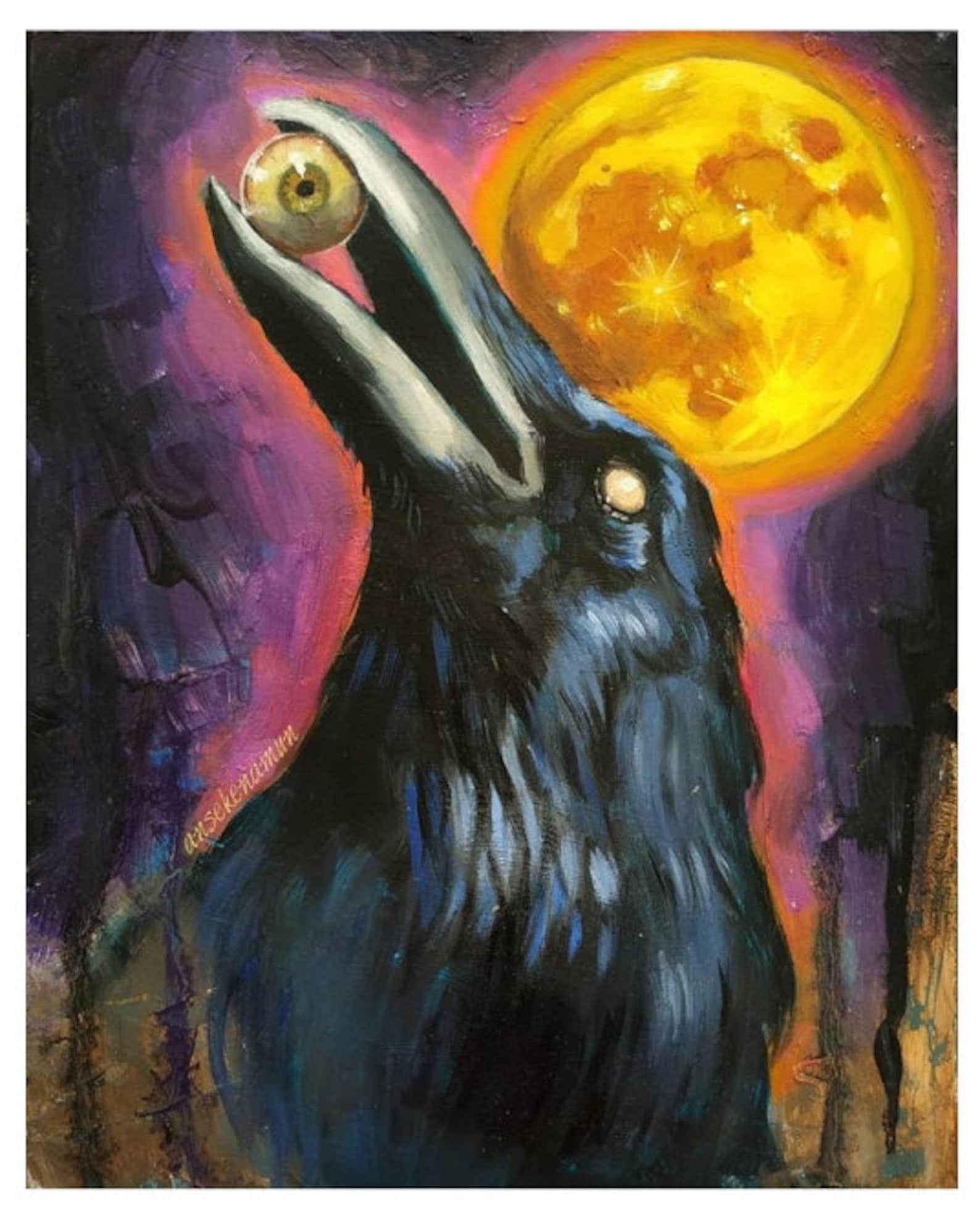 The Messenger Raven Giclee Art Print Gothic Art Print Gothic | Etsy