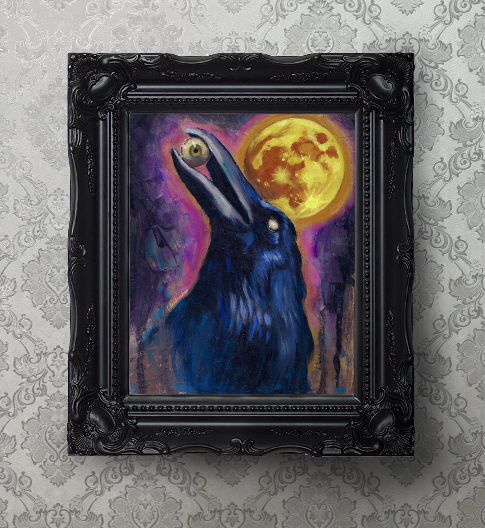 The Messenger Raven Giclee Art Print Gothic Art Print Gothic | Etsy