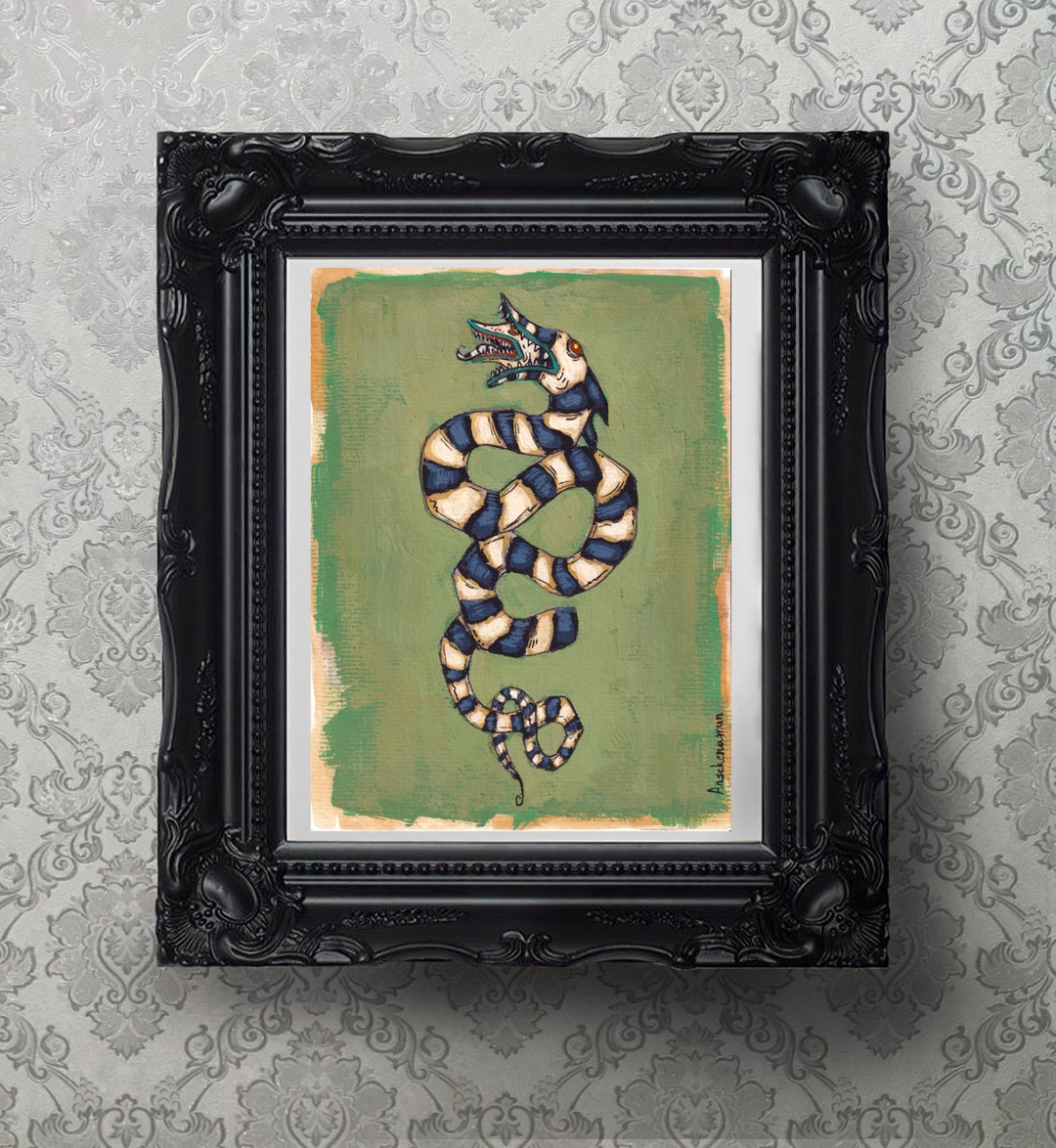 Beetlejuice Sandworm Giclee Art Print Gouache Tim Burton Art - Etsy