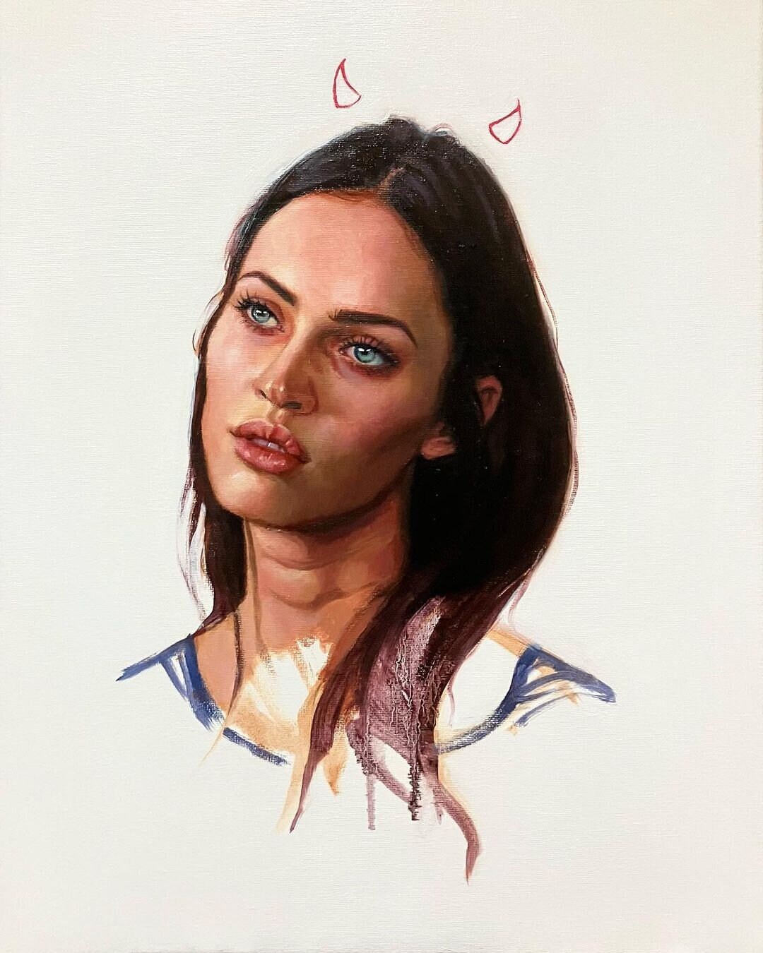 Jennifer Check Oil Portrait on Canvas Jennifers Body, Megan Fox ...