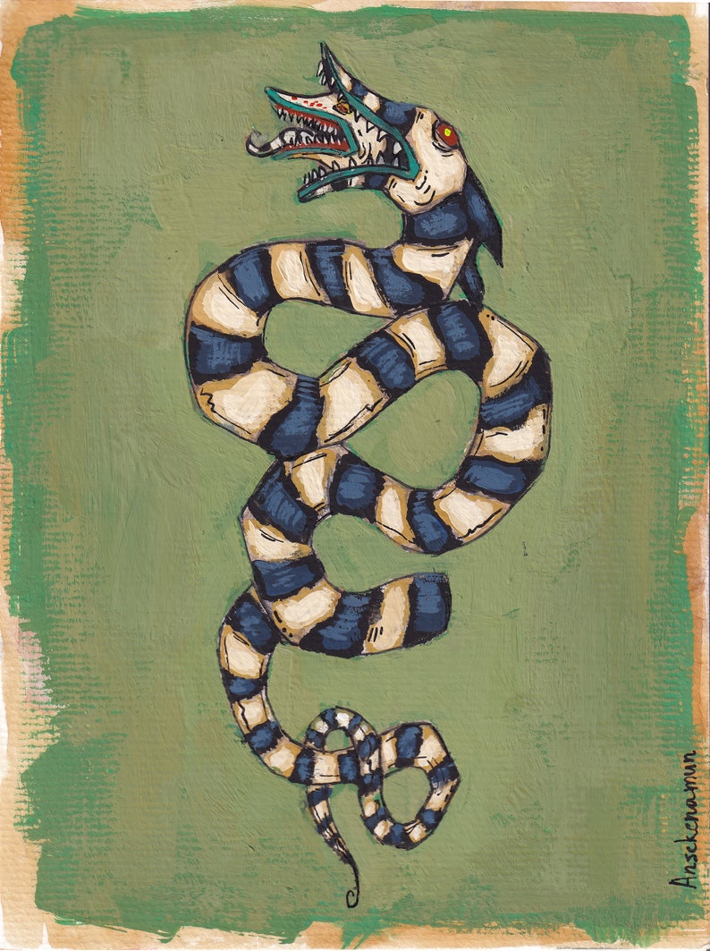 Beetlejuice Sandworm Giclee Art Print Gouache Tim Burton Art - Etsy