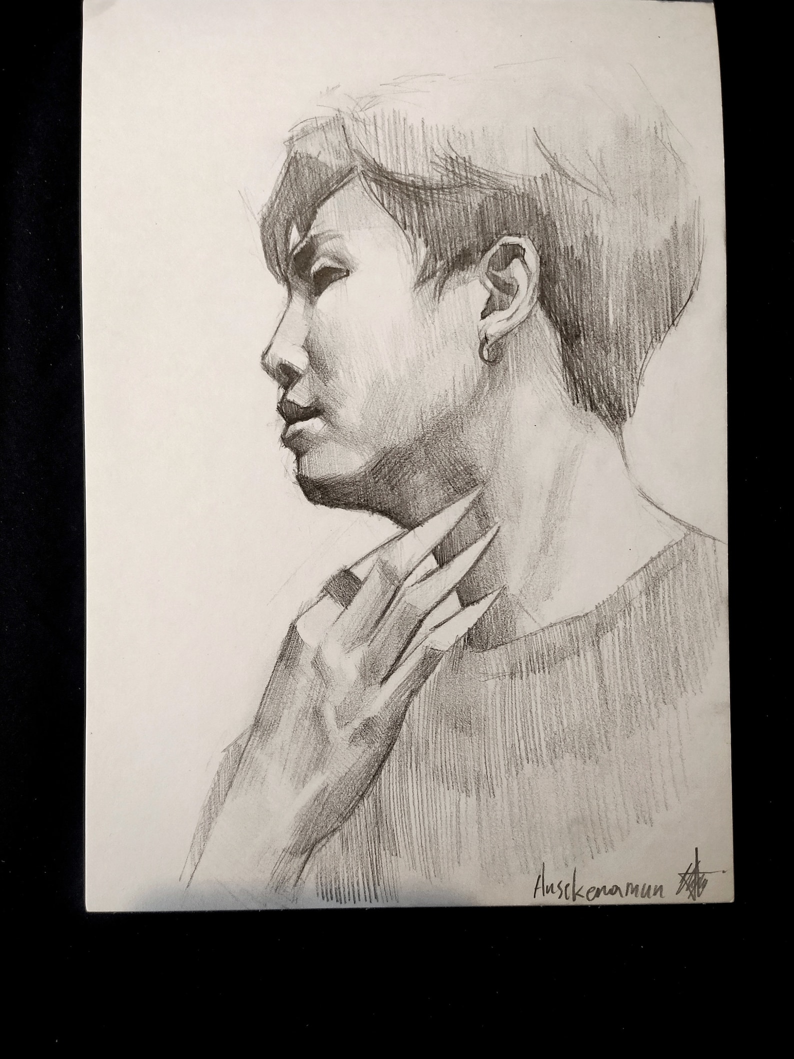 Original Namjoon Sketch, Bts Art, Kim Namjoon, Rm Drawing, Bts Pencil ...