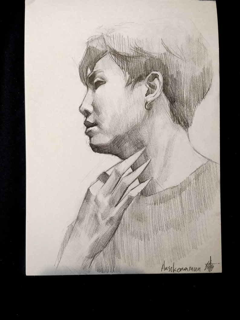 Original Namjoon Sketch Bts Art Kim Namjoon Rm Drawing Bts - Etsy