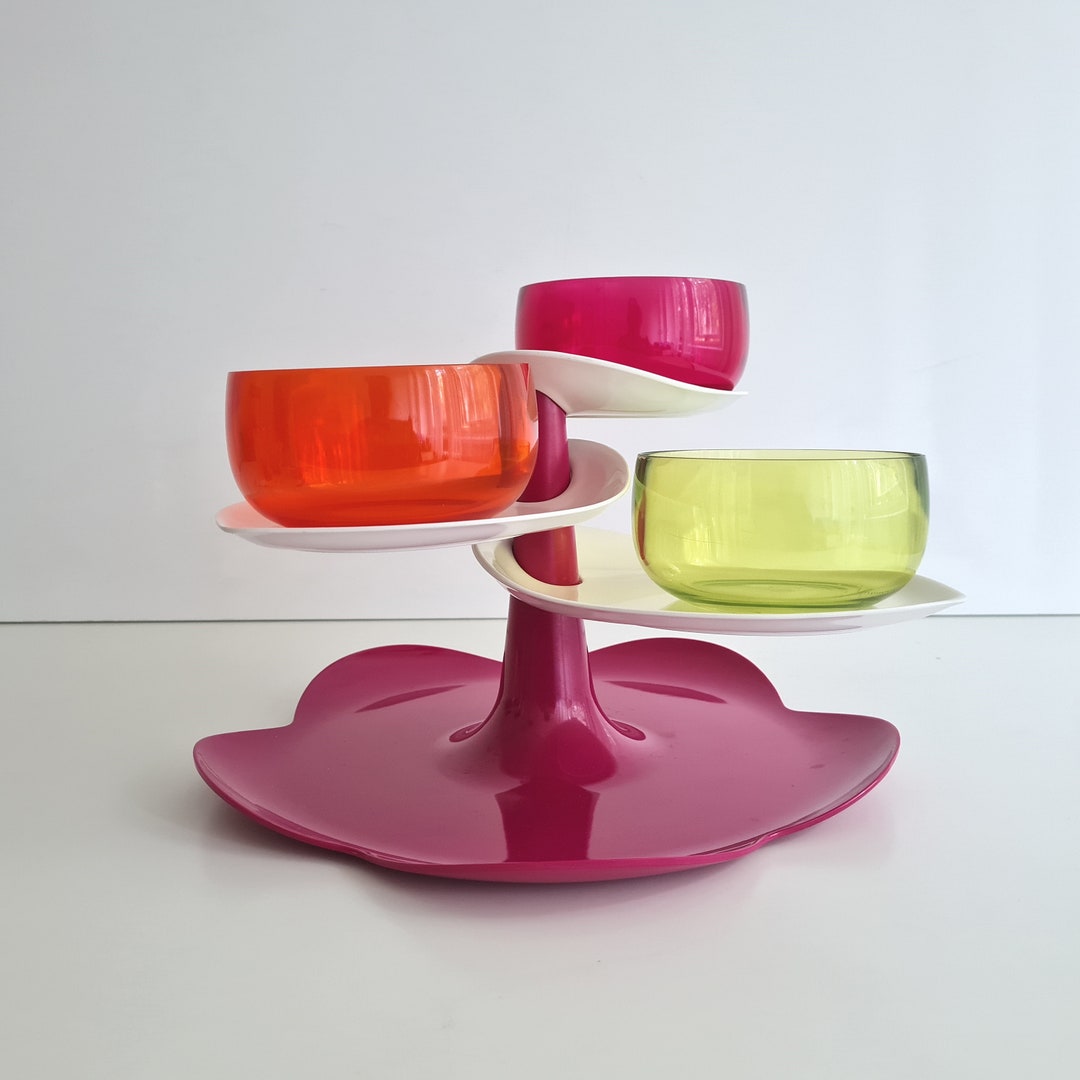 Vintage Set of 3 Bowls on a Holder Zak Designs Aperitif Tray With 3 ...