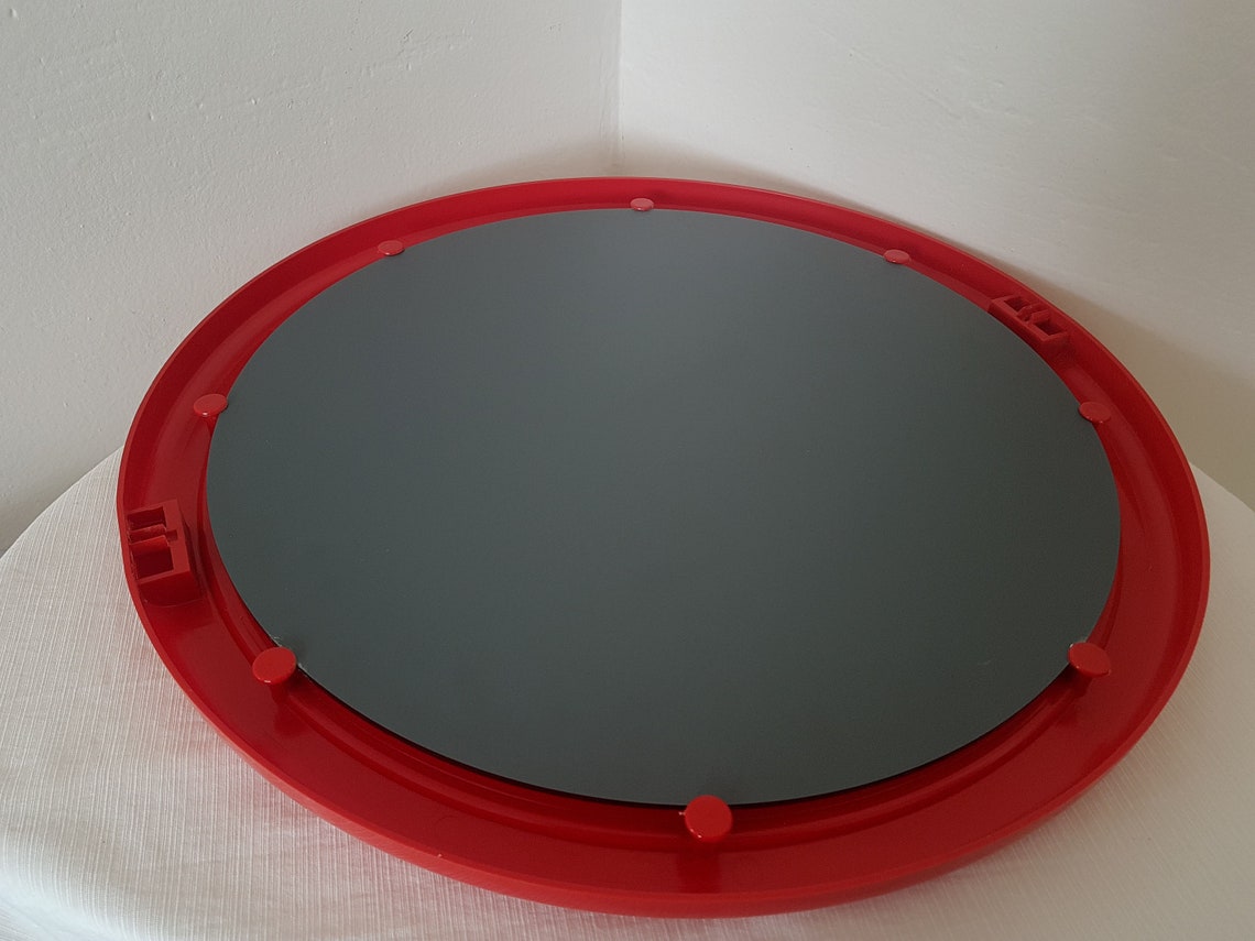Vintage Pop Art Memphis Milano Style Big Wall Mirror in a Plastic Frame ...