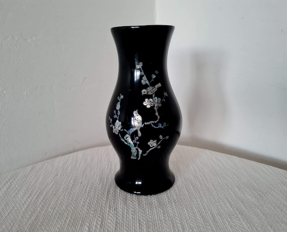 Vintage Asian Mother of Pearl Vase Inlay Pearl Accessories | Etsy