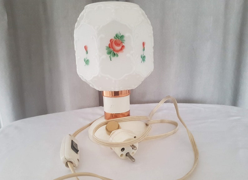 Vintage table Lamp By DRUKOV Brno hand-painted lamp made in | Etsy