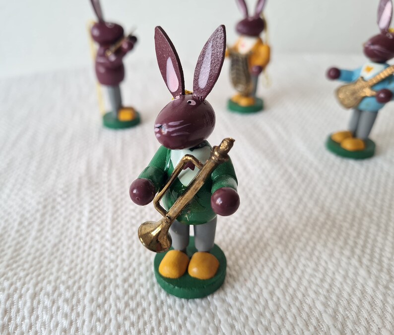 Vintage Erzgebirge Easter Bunnies, German Folk Art Decoration Set - Etsy