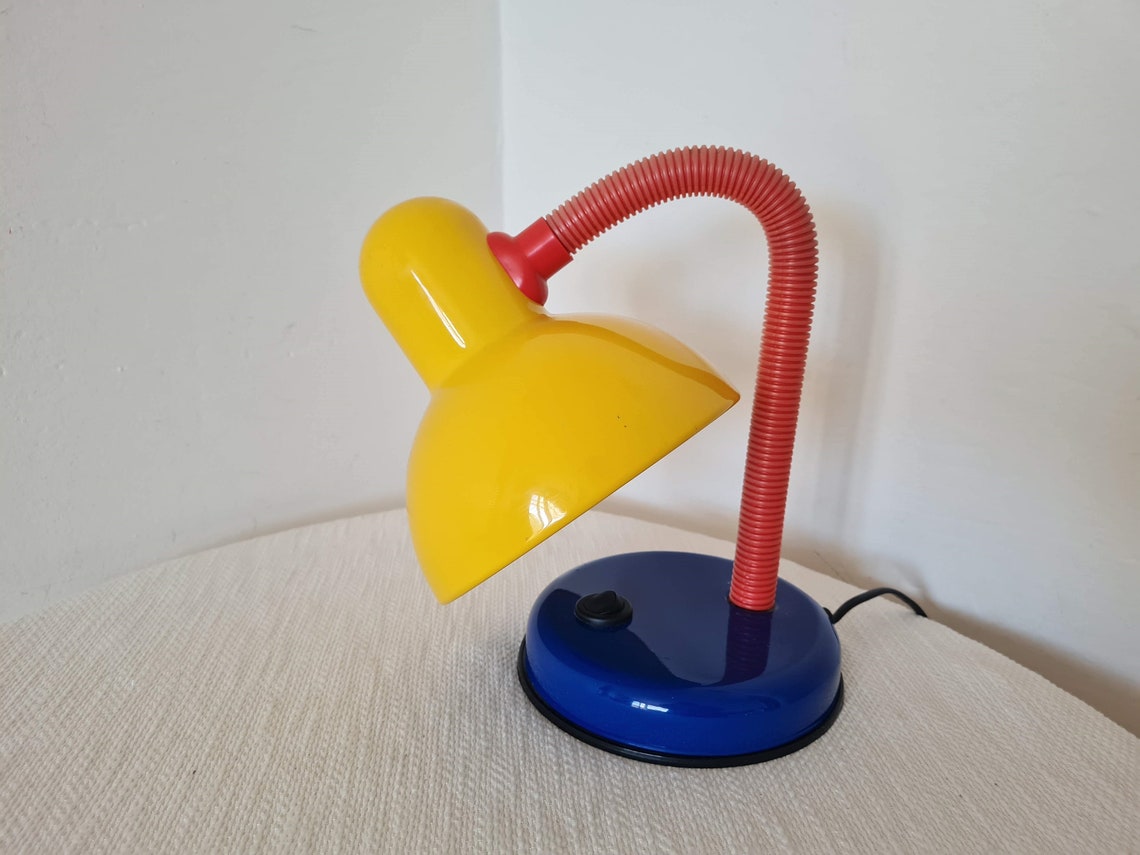 Vintage MEMPHIS Style Colorful Table Lamp - Etsy