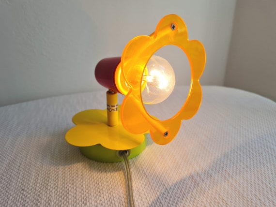 Vintage Y2K Wall Lamp Flower. Metal/plastic Multi-colored Lamp - Etsy