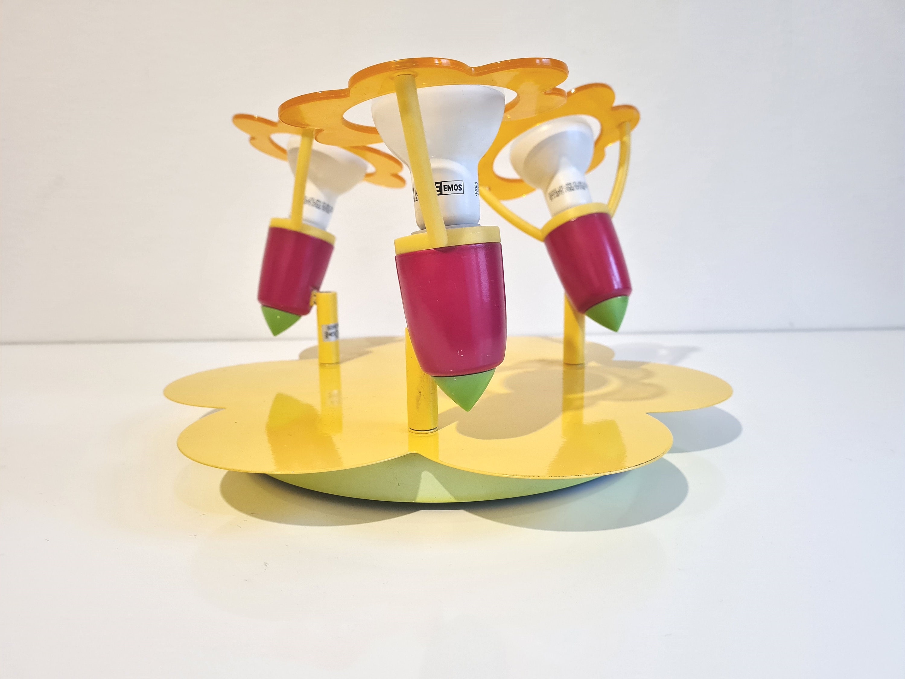 Vintage Y2K Ceiling Lamp Flowers. Metal/plastic Multi-colored Lamp - Etsy