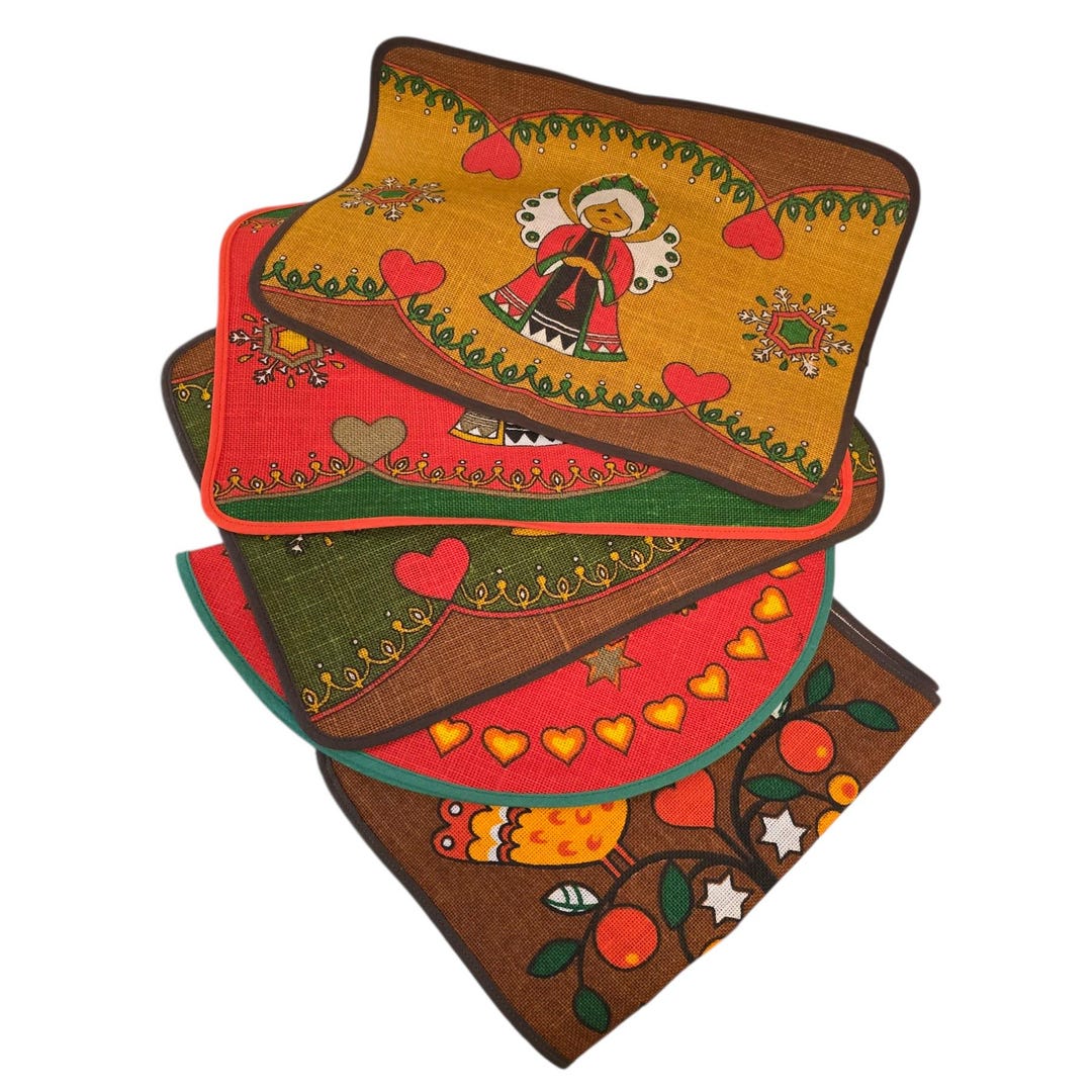 Vintage Walterscheid Germany Christmas Linen Napkin, Unused Table Linen ...