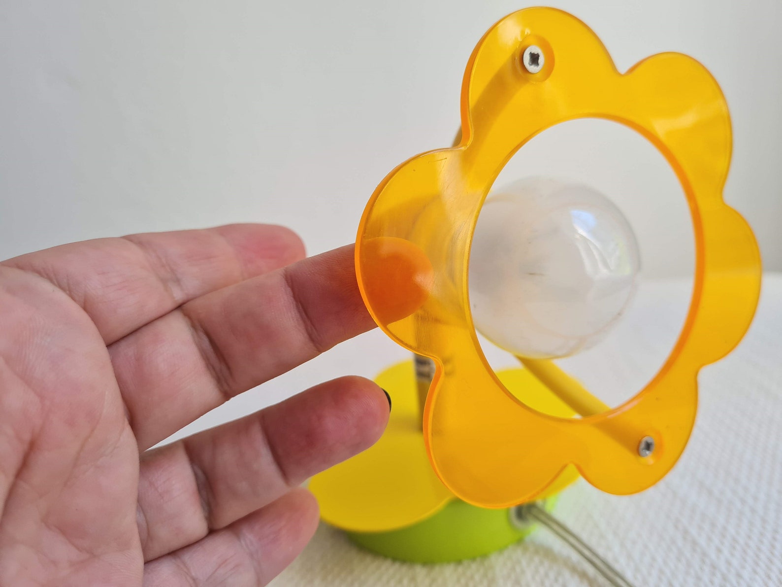 Vintage Y2K Wall Lamp Flower. Metal/plastic Multi-colored Lamp - Etsy