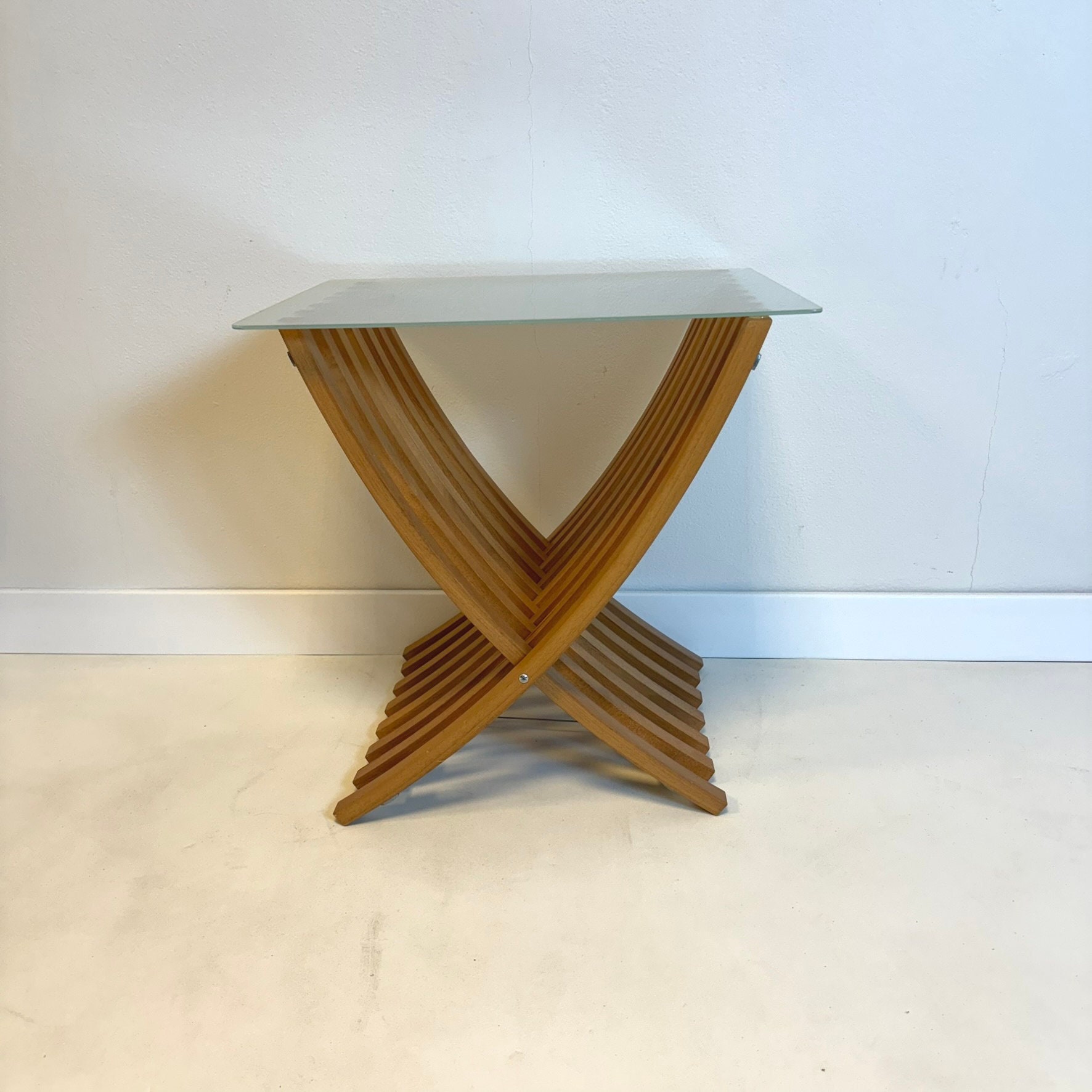 Vintage Ikea EKEBERG Side Table Beech and Glass Folding Side Etsy