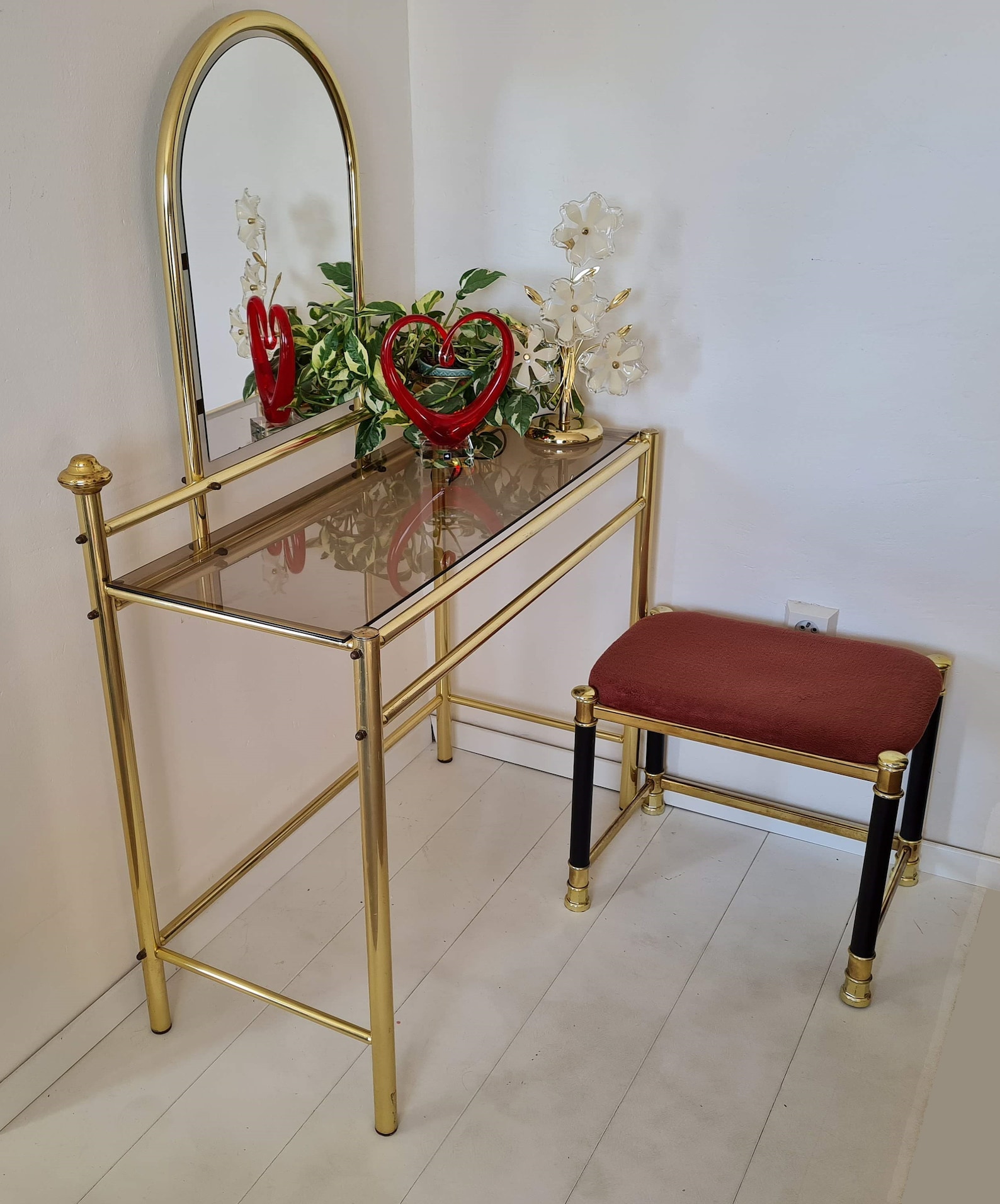 Vintage Hollywood Regency Dressing Table Set Modern Chrome and - Etsy