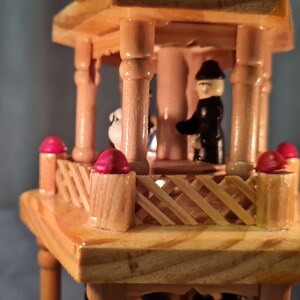Vintage Small German Pyramid Handmade Wooden Figurines for 3x Candles ...