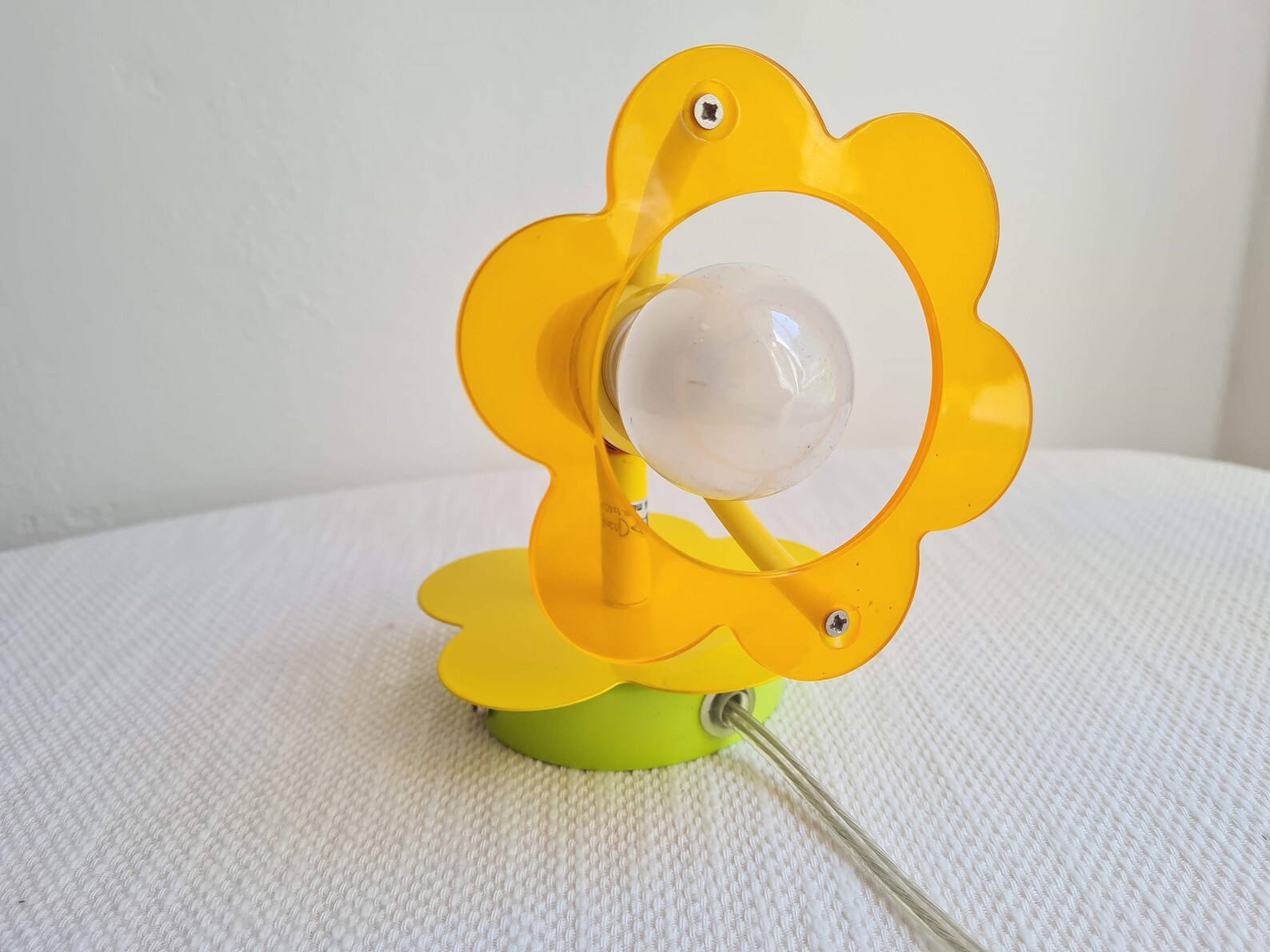 Vintage Y2K Wall Lamp Flower. Metal/plastic Multi-colored Lamp for ...