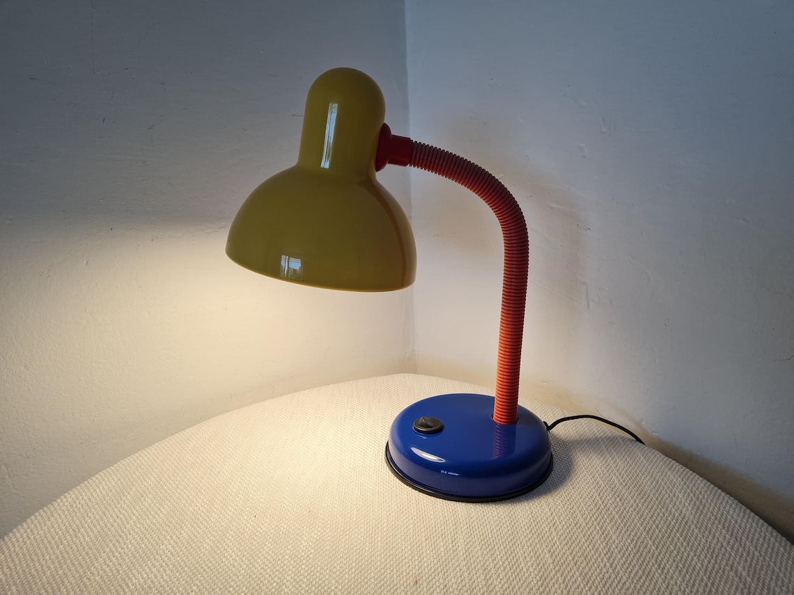 Vintage MEMPHIS Style Colorful Table Lamp - Etsy