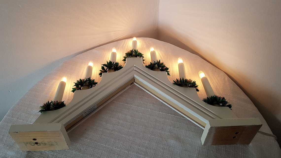 Vintage German Wooden Christmas Candle Bridge With Electric - Etsy