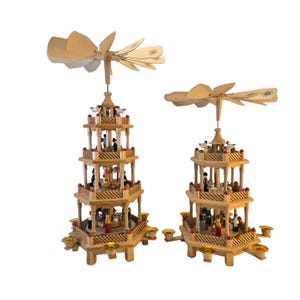 Vintage Big German Pyramid Handmade Wooden Figurines 4 Floors 56 Cm ...