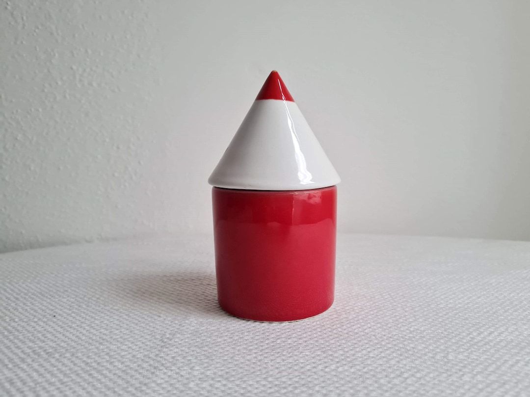 Vintage Porcelain Memphis Style Sugar Bowl or Jewelry Box Pencil. Made ...