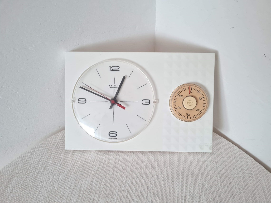 Mid Century Wall Kitchen CLOCK With Timer 70s East German - Etsy