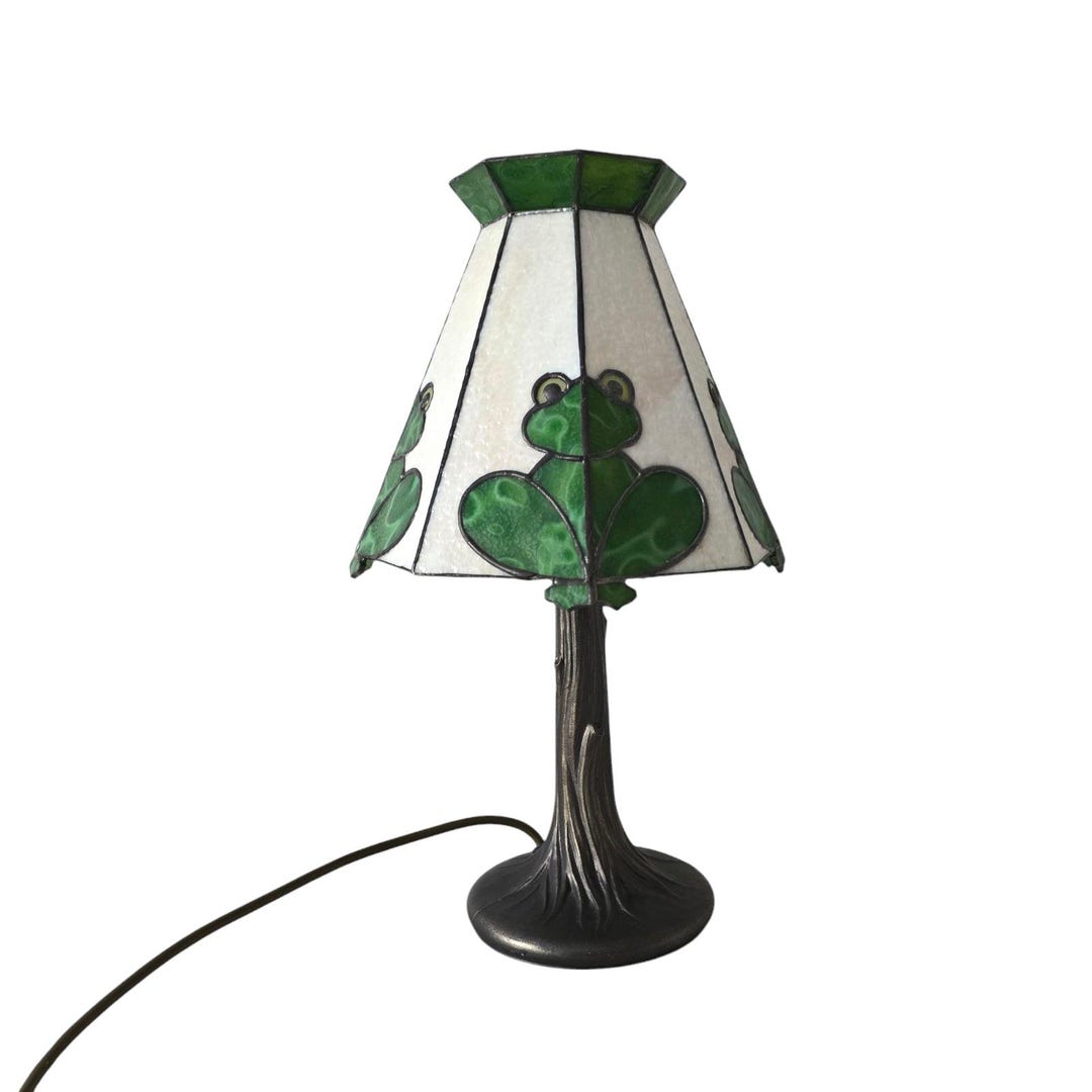 Vintage Charming Tiffany Accent Lamp With Frogs - Etsy
