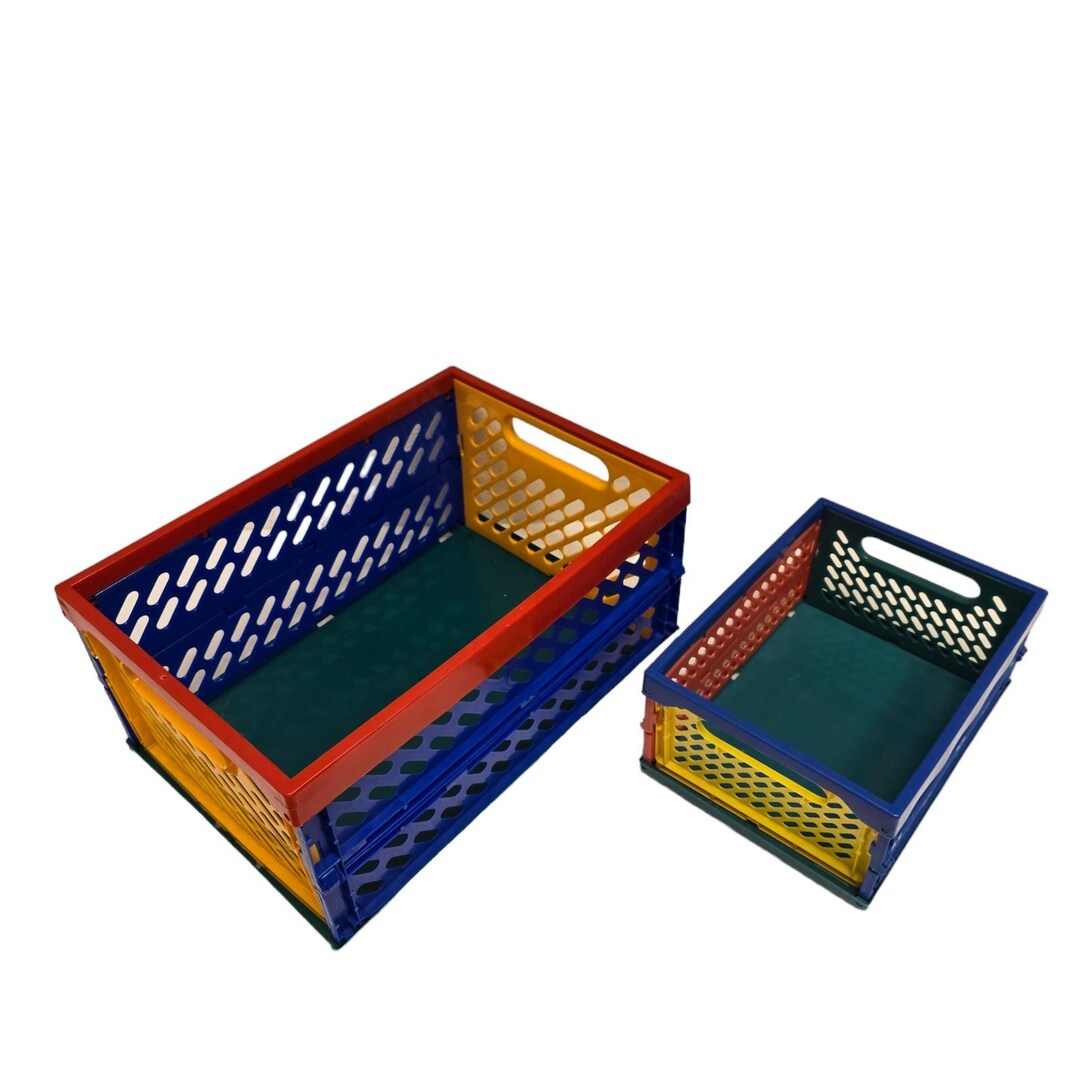 Vintage Memphis Milano Color Plastic Folding Boxes - Etsy