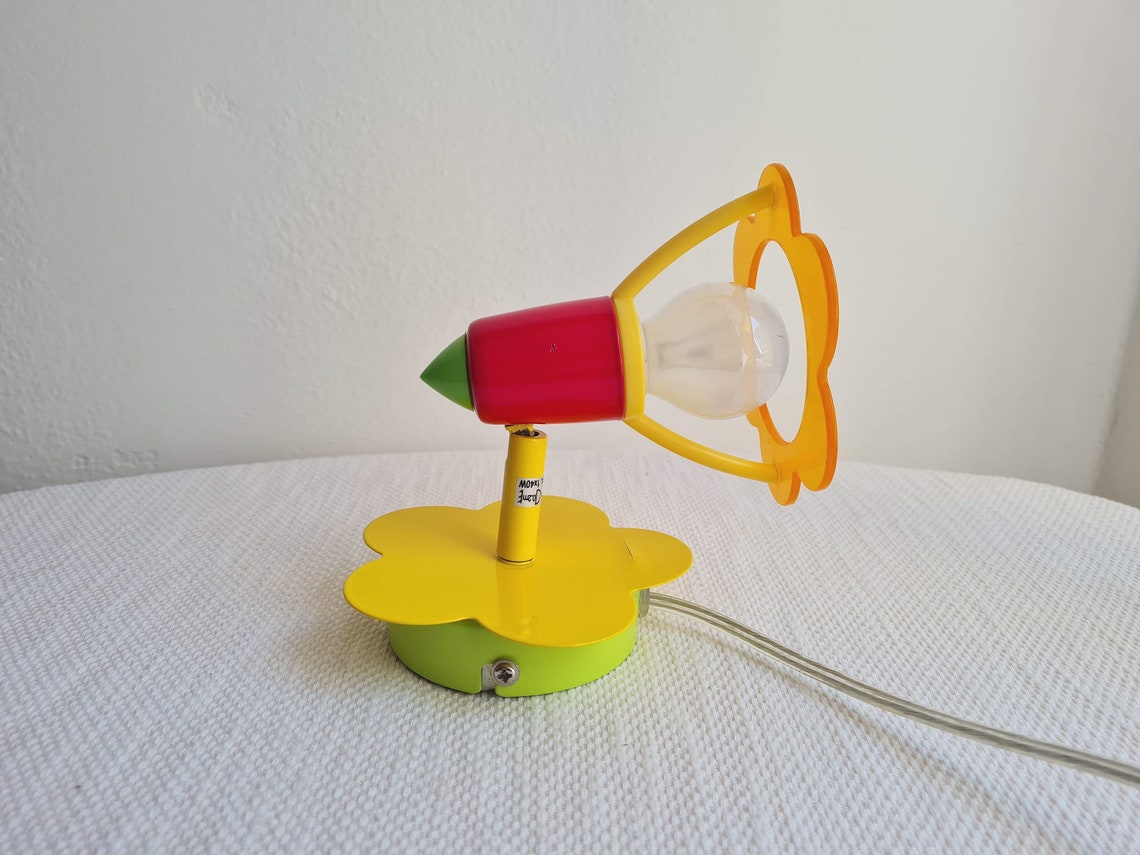 Vintage Y2K Wall Lamp Flower. Metal/plastic Multi-colored Lamp - Etsy