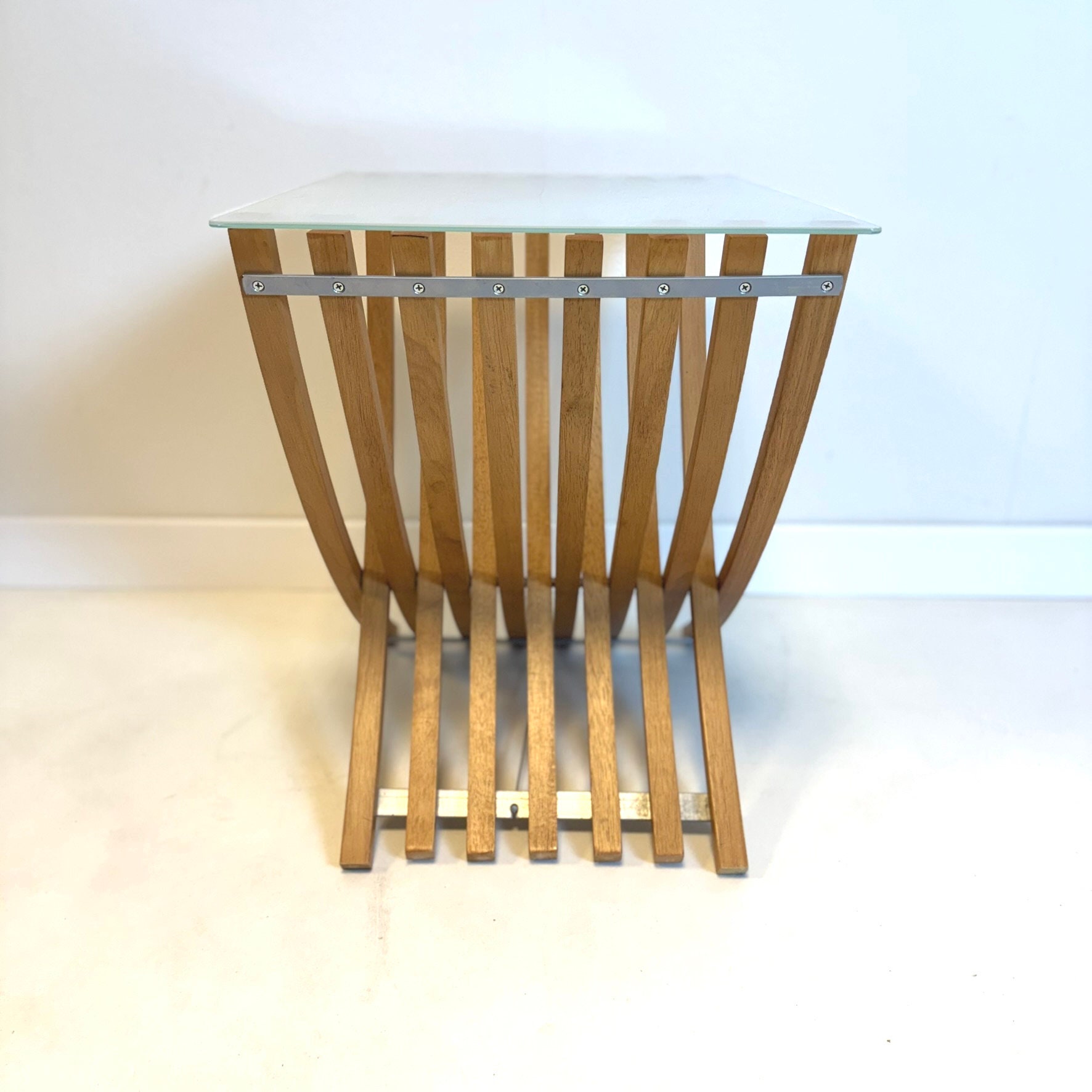 Vintage Ikea EKEBERG Side Table Beech and Glass Folding Side Etsy