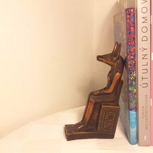 Vintage Statuette or Bookends Stand Ancient Egyptian God Retro Book ...