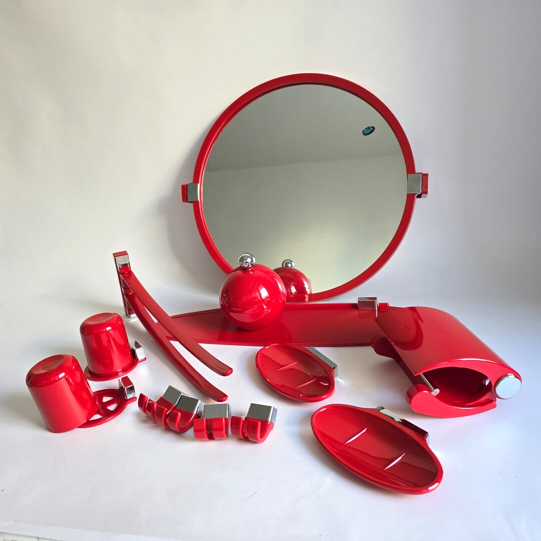 Vintage Bathroom Mirror Set Memphis Milano Style Pop Art 90s - Etsy