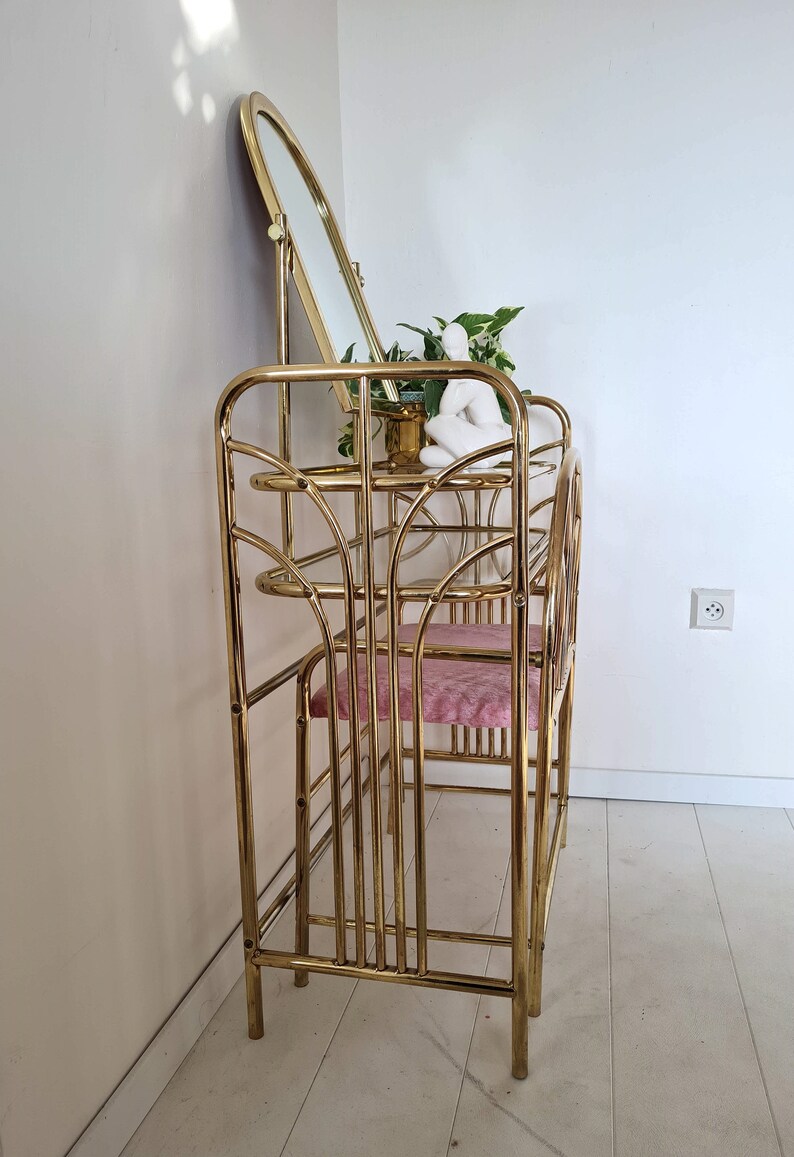 Vintage Hollywood Regency Dressing Table Set Modern Chrome and - Etsy