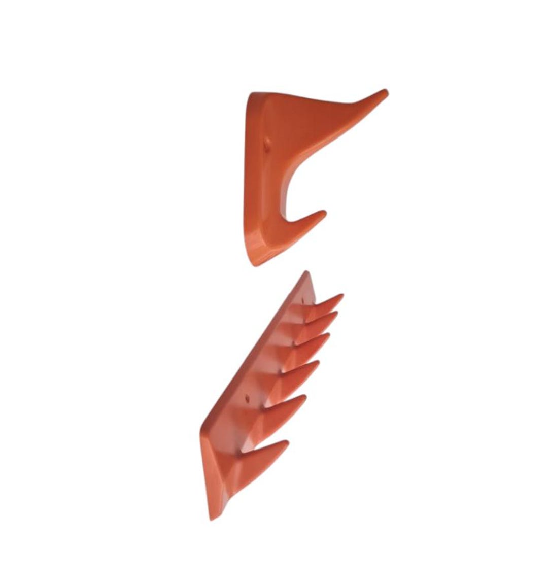 Percha de pared vintage de plástico naranja de la era espacial con 4 ...