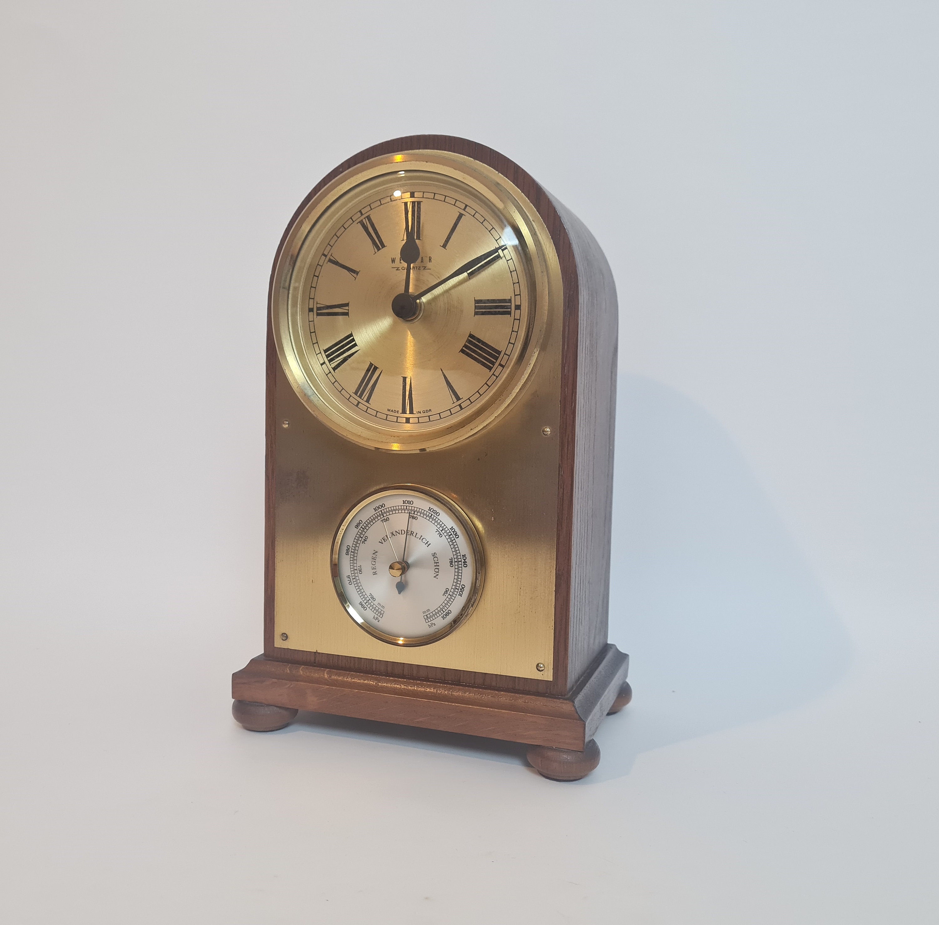 Vintage Mid Century Weimar Mantel Clock With Barometer - Etsy