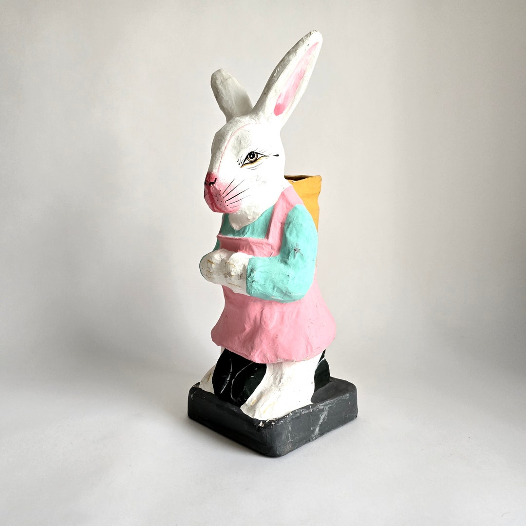 Vintage Papier Mache Easter Bunny Candy Holder - Etsy