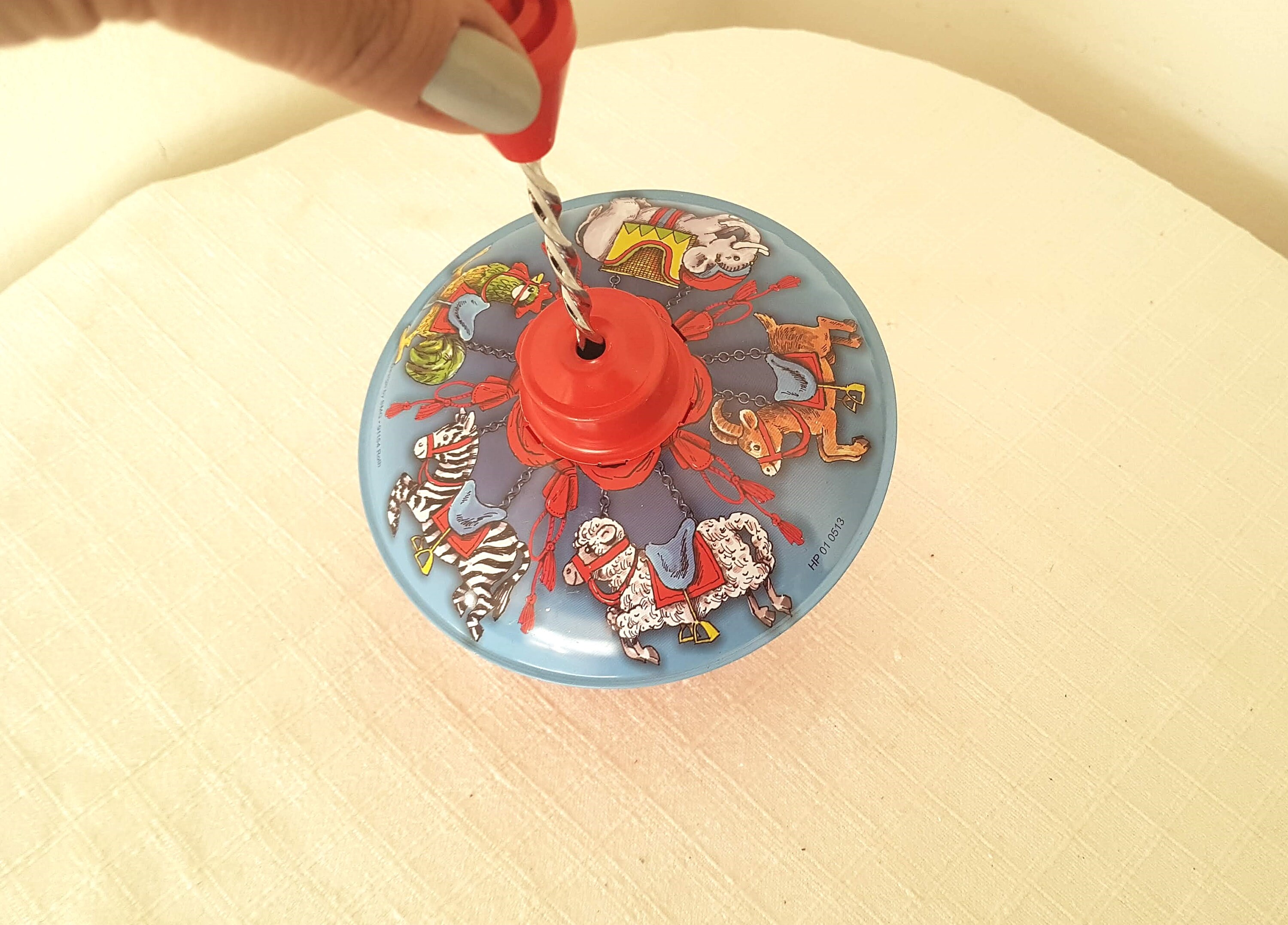 Vintage Small Spinning Top Toy With Image Carousel Traditional | Etsy