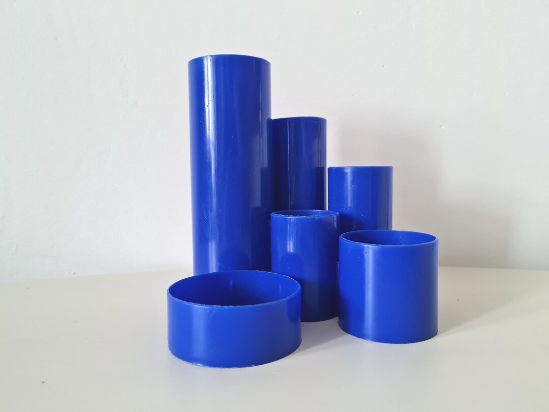 Vintage Blue Plastic Tube Tidy Organizer. Space Age School Office Item ...