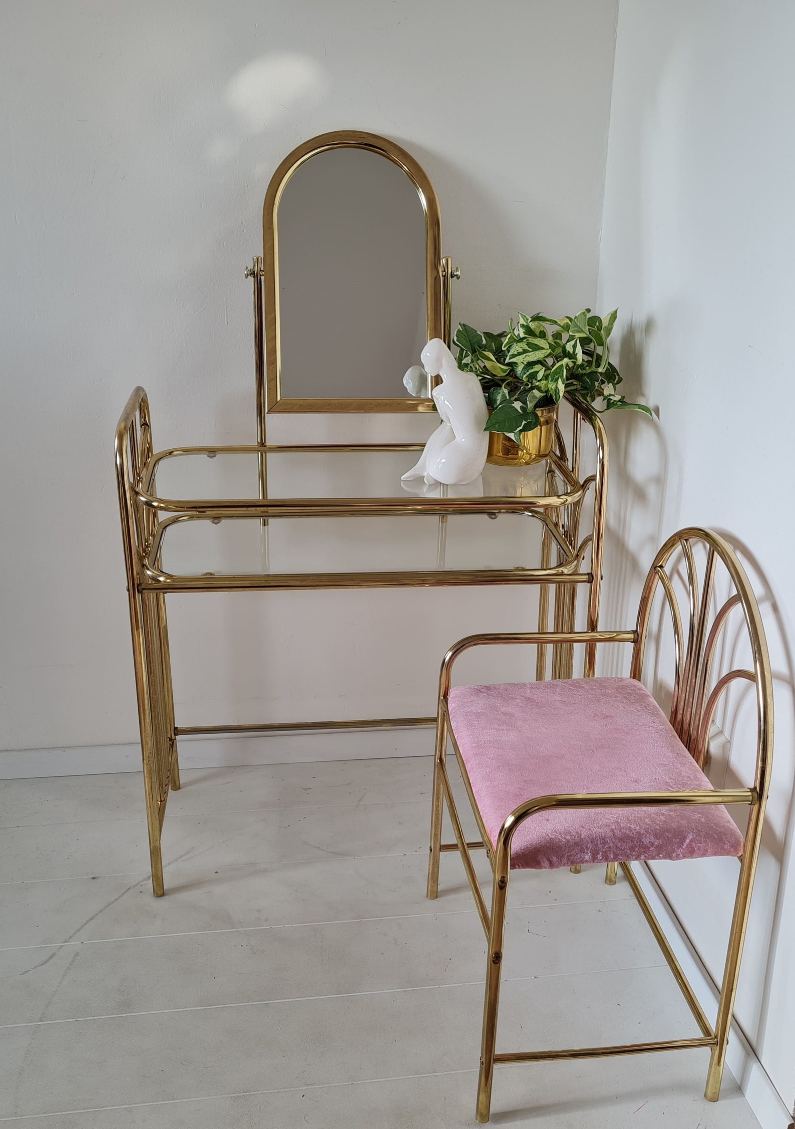 Vintage Hollywood Regency Dressing Table Set Modern Chrome and - Etsy