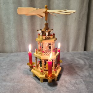Vintage Small German Pyramid Handmade Wooden Figurines for 3x Candles ...