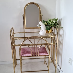 Vintage Hollywood Regency Dressing Table Set Modern Chrome and - Etsy